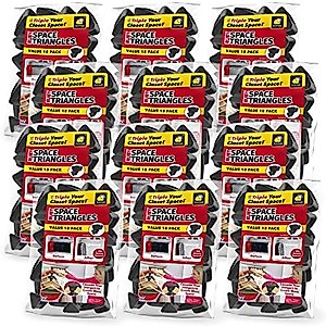 Original AS-SEEN-ON-TV Ruby Space Triangles, 12 Pack, Ultra- Premium Hanger Hooks Triple Closet Space 216 PC Value Pack, Black