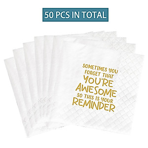 Joyiou Thank You Gifts Napkins, Inspirational Gifts for Women, Men, Coworker, Birthday Party Gift Supplies for Women, Best Friend, Daughter, Mom, Sometimes You Forget You are Awesome, 4.5x4.5In, 50Pcs