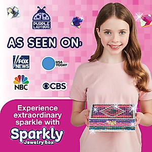 PURPLE LADYBUG DIY Sparkly Girls Jewelry Box for Girls 8-12 Yrs Old - Fun 10 9 8 7 6 Year Old Girl Birthday Gift Idea & Crafts for Girls 8-12 - Girl Toys 8-10, Arts and Crafts for Kids Ages 6-8 Girls