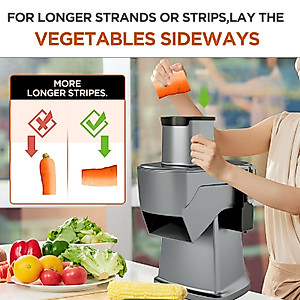LIANQIAN 4 in 1 Electric Vegetable Chopper, Multifunctional Food Cutter＆Slicer, Mandoline Slicer & Cheese Grater, 200W Multi Blade French Fry Cutter & Veggie Slicer＆Dicer with Cut-Resistant Gloves