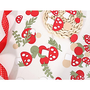 200PCS Mushroom Confetti - Woodland Party Table Decor, Woodland Confetti, Mushroom Theme Birthday Decorations, Fairy Party Confetti, Wild One Birthday Decor