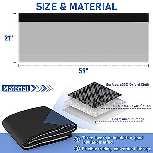Angooni Portable ac Hose Cover - 59” Flexible and Thick Air Conditioner Hose Cover Wrap with No Leaks, Portable ac Hose Insulation for Hoses Between 5" and 5.9" in Diameter, Black