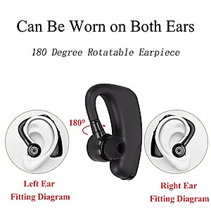 Bluetooth Earphone, V9 Single Ear Bluetooth Earphone Wireless Ear Hook Earphone Sports Driving Business Earphone