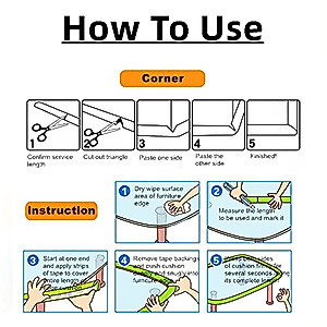 Baby Proofing Safe Edge & Corner Guards Cushion 13ft - Thickened Child Safety Furniture Bumper & Table Protectors. Pre-Taped Corners(W Beige)