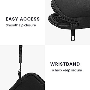 kwmobile Neoprene Case Compatible with in-Ear Headphones - 2.3 x 3.5 inches (6 x 9 cm) Case with Zip - Black