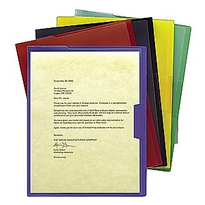 Smead Organized Up Poly Opaque Project Jacket, Letter Size, Assorted Colors, 5 per Pack (85740)