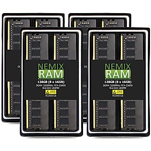 NEMIX RAM 128GB (8X16GB) DDR4 3200MHZ PC4-25600 2Rx8 1.2V 288-PIN Non-ECC Unbuffered UDIMM Desktop PC Memory KIT