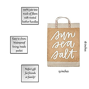 Santa Barbara Design Studio Hold Everything Waterproof Jute Tote Bag, Large, Sun Sea Salt