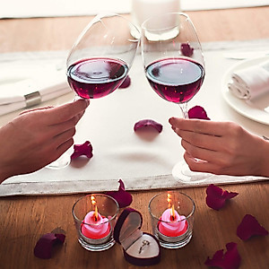 TecUnite 12 Pieces Valentine's Day Rose Tealight Candles Handmade Delicate Rose Flower Candles for Valentine Spa Party Wedding Gift Home Decor(Pink)