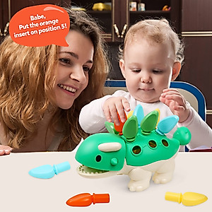 NAODONGLI One Year Old Boys Girls Toys,Montessori Baby Toys Ages12-18,12-24 Months Dinosaur Learning Fine Motor Skills Developmental Toys Prefect Easter Birthday Gift for Kids Toddlers