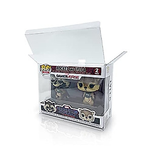 EcoTEK Protectors Compatible with Funko - 2 Pack Pop! & VYNL Figures (8 Pack of EcoTEK 2 Pack Pop Protectors) Strong, Crystal Clear Case, Heavy Duty Acid Free w/ Protective Film & Locking Tab