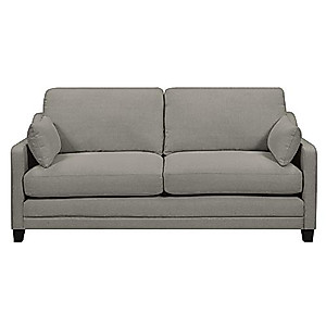 Serta Carmina Contemporary Upholstered 75" Living Room Sofa, Modern Couch for Two or Three, High Plush Seat Cushions and Back Pillows, Easy Assembly, Gray