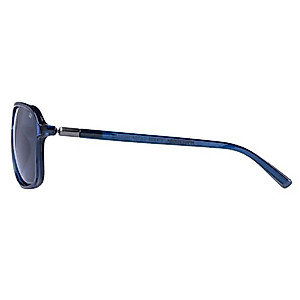 Caterpillar Precision 8505 Men's Polarized Aviator Sunglasses, Gloss Navy/Crystal, 58 mm