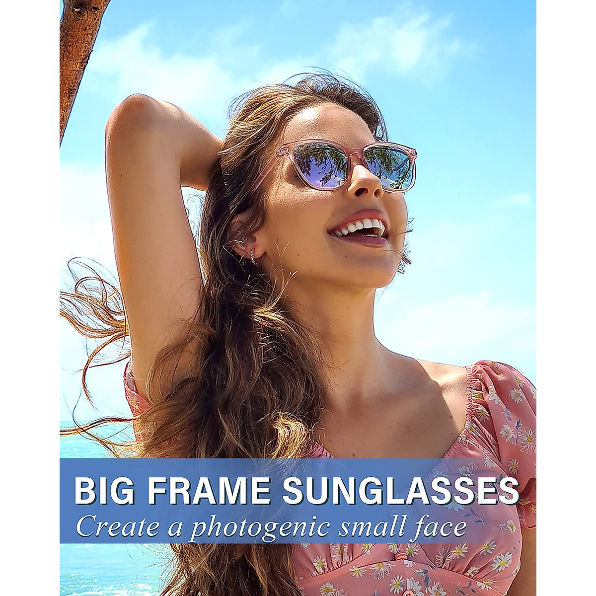 Myiaur Polarized Sunglasses for Women, Square Mirrored Trendy Shades with UV Protection Reduce Glare Sun Glasses