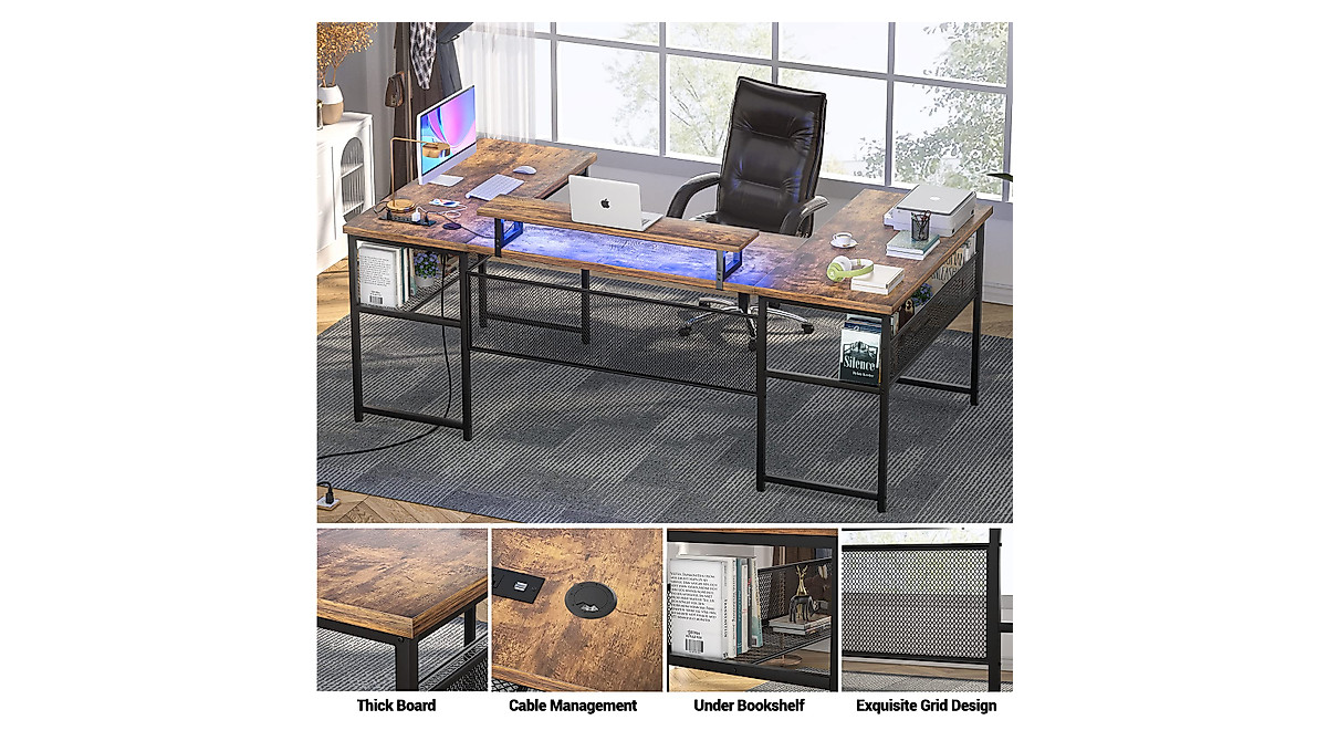 Unikito 130 Inch U Shaped Desk with Smart Features