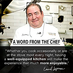 Emeril Lagasse 2 Piece Knife Set 5" Santoku 3.5" Paring Knife Forged Steel Clad Emerilware (Red)