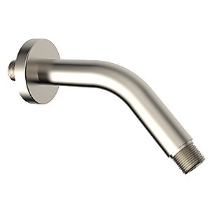 Aquaiaw Only Produce and Sell Solid Brass Shower Arms. Aquaiaw Shower Arm and O-Ring Flange, 6 inch, Solid Brass, Round, Both 1/2 NPT Tapered Threads, PVD Brushed Nickel Wall Mount Shower Head Arm