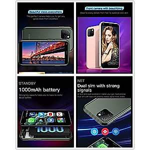SOYES XS11 3G Mini Smartphone 2.5Inch WiFi GPS China Mobile 1GB RAM 8GB ROM Quad Core Android Cell Phones 3D Glass Slim Body HD Camera Dual Sim Google Play Cute Smartphone (Pink)