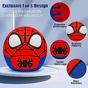Hevano 13.5 Inch Spider Plushies Stuffed Animal Toys, Super Soft Spider Plush Pillow for Kids Adults Movie Fans, Birthday/Children's Day Gift, Red
