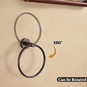 BigBig Home Bronze Towel Holder, Bathroom Towel Bar Oil Rubbed, Bath Towel Ring Wall Mounted Rustic Farmhouse Towel Rack ORB Towel Holder