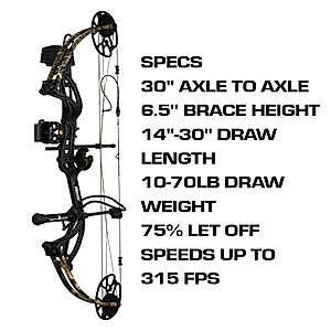 Bear Archery Cruzer G3 Ready to Hunt Compound Bow Package for Adults and Youth, Right Hand, Muddy