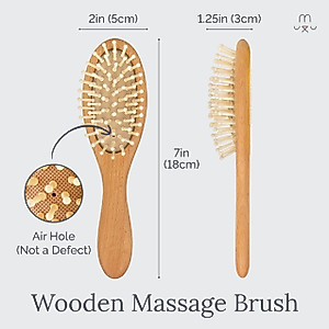 Natemia Wooden Baby Hair Brush & Comb Set for Newborns - Soft Bristle, Toddler Cradle Cap Brush - Toddler Comb