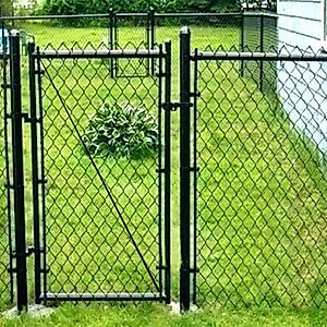 Adjust-A-Gate Adjustable Chain Link Square Corner Complete Gate Kit, Fit-Right, Black, 6'H