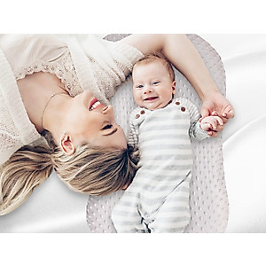 Mila Millie Water Resistant Removable Cover for Newborn Lounger | Minky Sensory Touch Slipcover for Baby Floor Seat | Premium Quality Soft Wipeable Fabric | Hypoallergenic (Fog)