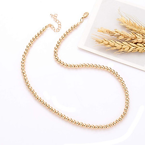 XOCARTIGE Clay Bead Necklace, Colorful Surfer Heishi Beaded Choker Necklace for Women, Stackable Ball Necklace Layered Paperclip Link Chain Necklaces Summer Beach Jewelry Set (Multicolor)