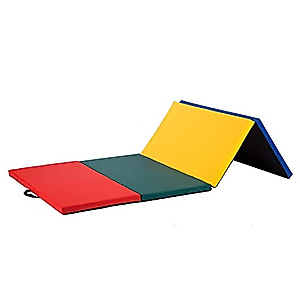 Gymnastics Mat 4 Pannel Foldding, 4x8x2 Gym Mat Gymnastic, 2 Inches Thick Lightweight Tumbling Mat Fitness Yoga Exercise Mat Home Equipment
