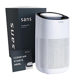 Sans HEPA 13 Air Purifier - White - 1560ft² Ultra-Quiet Home Air Purifier, Pre-Filter, Activated Carbon, UV-C Light, Protect from Odors, Smoke, Pollutants, Allergens, Dust, Dander, Harmful Chemicals