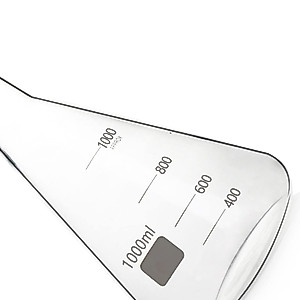 Autoark Glass 1000 ml Heavy Wall Narrow Mouth Erlenmeyer Flasks with Heavy Duty Rim,1-Pack,AIS-016