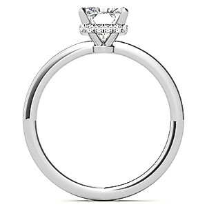 10K Solid White Gold Handmade Engagement Ring 2 CT Radiant Cut Moissanite Diamond Solitaire Wedding/Bridal Ring Set for Women/Her Propose Ring (8)