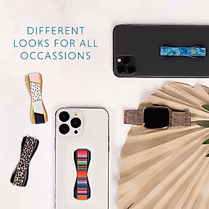 LOVEHANDLE Phone Grip for Most Smartphones and Mini Tablets, Serape Design Colored Elastic Finger Strap with Black Base, LH-01Serape