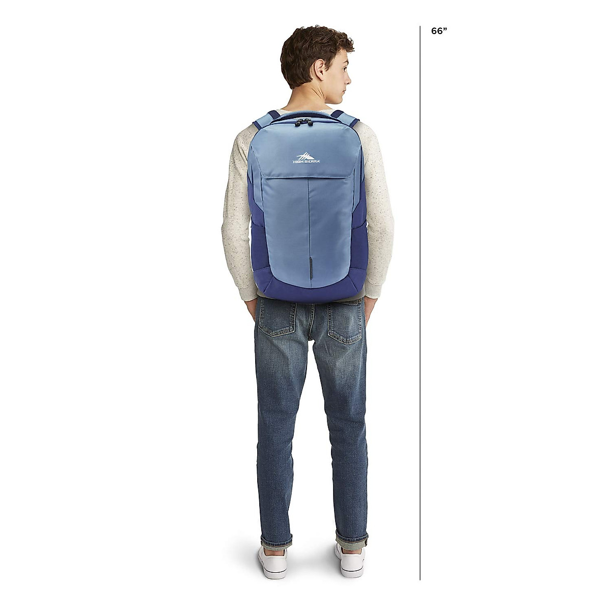 High Sierra Access Pro Backpack with 17 Inch Quilted Laptop Sleeve, Large Organization Pocket and Reflective Straps, Graphite Blue