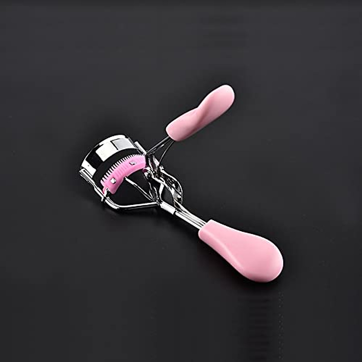 MICPANG Eyelash Curler with Built in Comb Eye Lash Curler Lash Tool with Brush Mini Small Best Eyelash Curler with Lash Separator 2 Refill Pads Portable Compact Plastic Partial Makeup Curler (Peach)