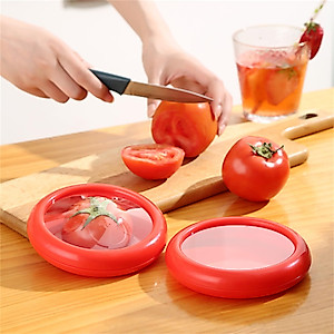 sappiedear Avocado Saver and Tomato Holder - Set of 4 - Reusable Storage Containers for Fridge - Ideal for Apples, Garlic, Onions, Lemons, and Potatoes (4)