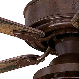 Westinghouse Lighting 74001B00 Vintage-Style Barnett, Smart WiFi Ceiling Fan Compatible with Amazon Alexa and Google Home with LED Light, Remote Control, 48 Inch, Barnwood Finish, Cage Shade