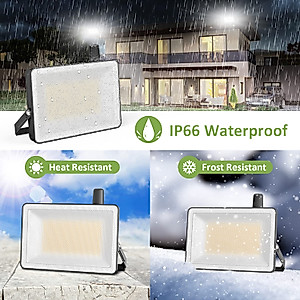 NOVOSTELLA 2 Pack 100W Smart LED Flood Light, Total 18000LM Super Bright Flood Light Outdoor IP66 Waterproof, Tunable White 2700K-6500K Outside Alexa Floodlight for Yard Stadium Garage Porch Lawn
