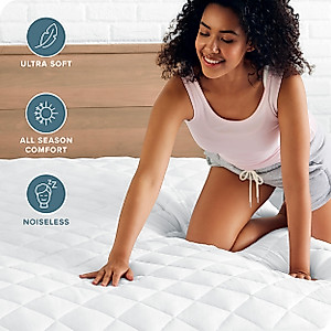 Bare Home Twin XL Mattress Pad (Twin Extra Long) - Soft Mattress Topper for College Dorm Room Essentials - Quilted Mattress Protector - Easy Care, Fitted Mattress Cover - Up to 15 Inches Deep, 39"x80"