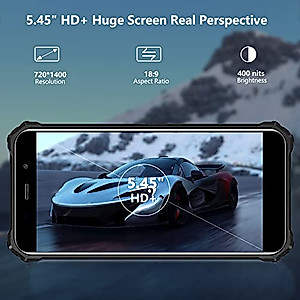 FOSSIBOT Rugged Smartphone, 10600mAh Battery, Android 12 7+64GB Rugged Phone, 24MP Rear Camera, 5.45" HD+ Compactness Cell Phone, 3.5W Loud Speaker, IP68 Waterproof Unlocked Phone, Dual SIM 4G, OTG