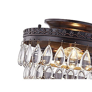 WISBEAM Semi Flush Mount Ceiling Light, K9 Crystal, E12 Base 2 Light, Bulb not Included