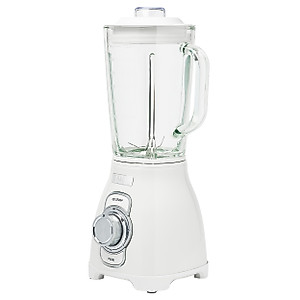 Haden Power Blender, 1.75 Liter Glass Jug, High Power 700W Motor, 5 Speed Settings, Pulse and Ice Crush Buttons, Stainless Steel, Ivory/Chrome