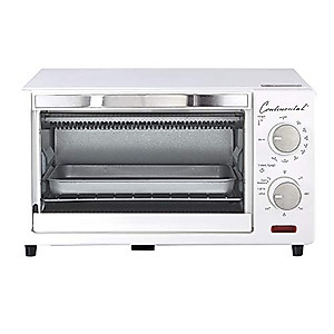 Continental Electric CE-TO101 Toaster Oven, 4 Slice, White