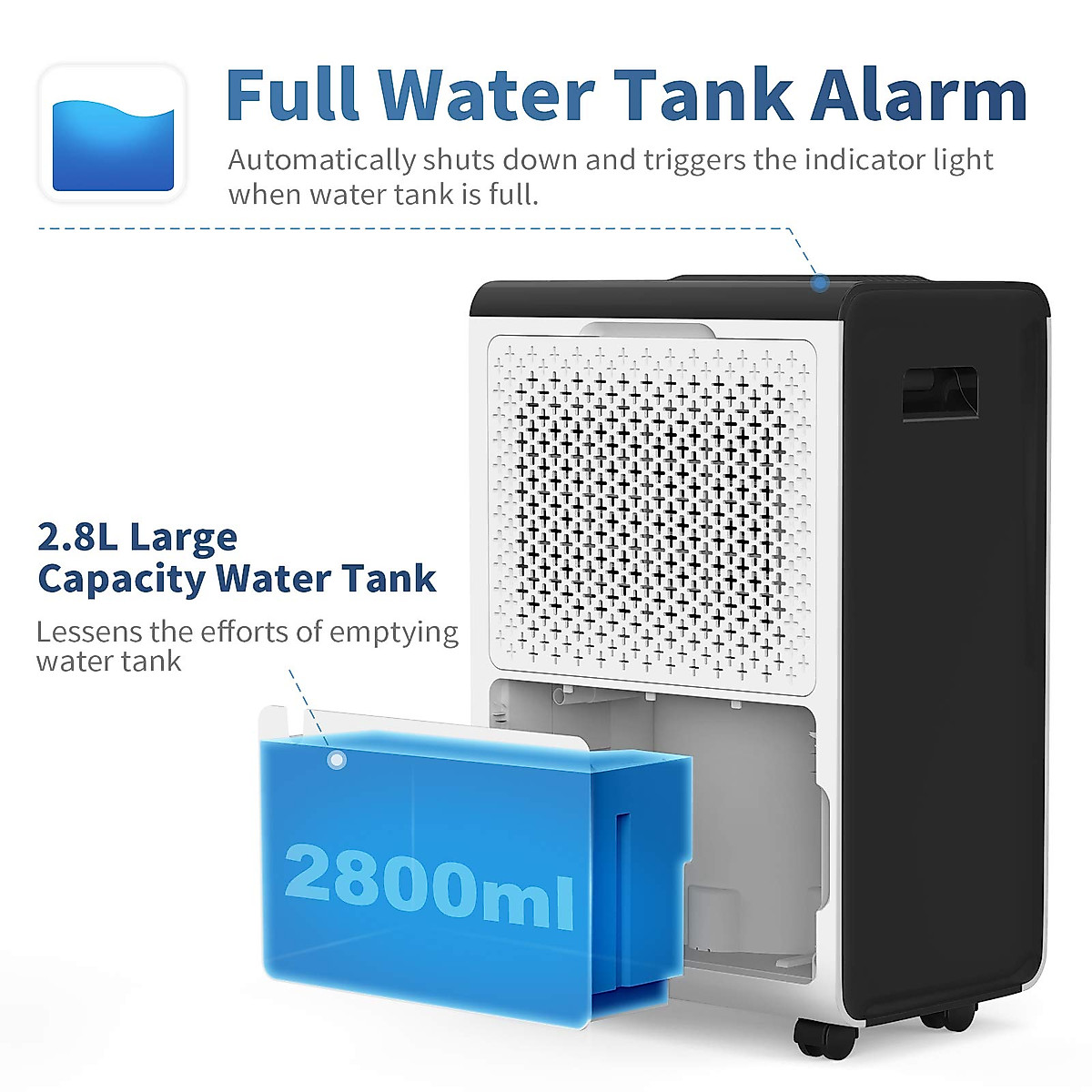 AIRPLUS 50 Pints Dehumidifier with Universal Wheels for Medium Spaces and Basements (AP2006)