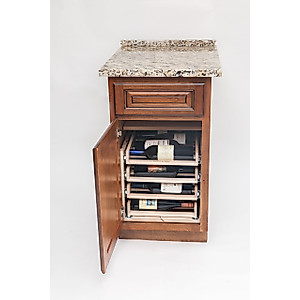 Wine Logic In-Cabinet Sliding Tray Wine Rack, 24-Bottle, Solid Maple Wood, Unstained with Clear Satin Lacquer Finish