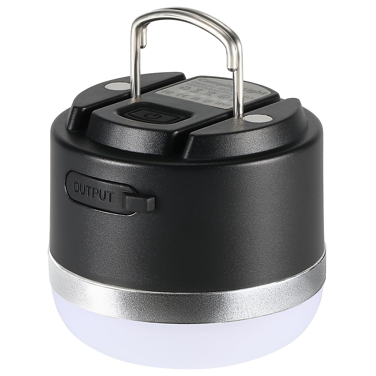 Joyzy Camping Lantern Rechargeable, LED Camping Light with 5 Light Modes, Outdoor Rechargeable Lantern, Adjustable Brightness Mini Hanging Lantern for Camping (Black)