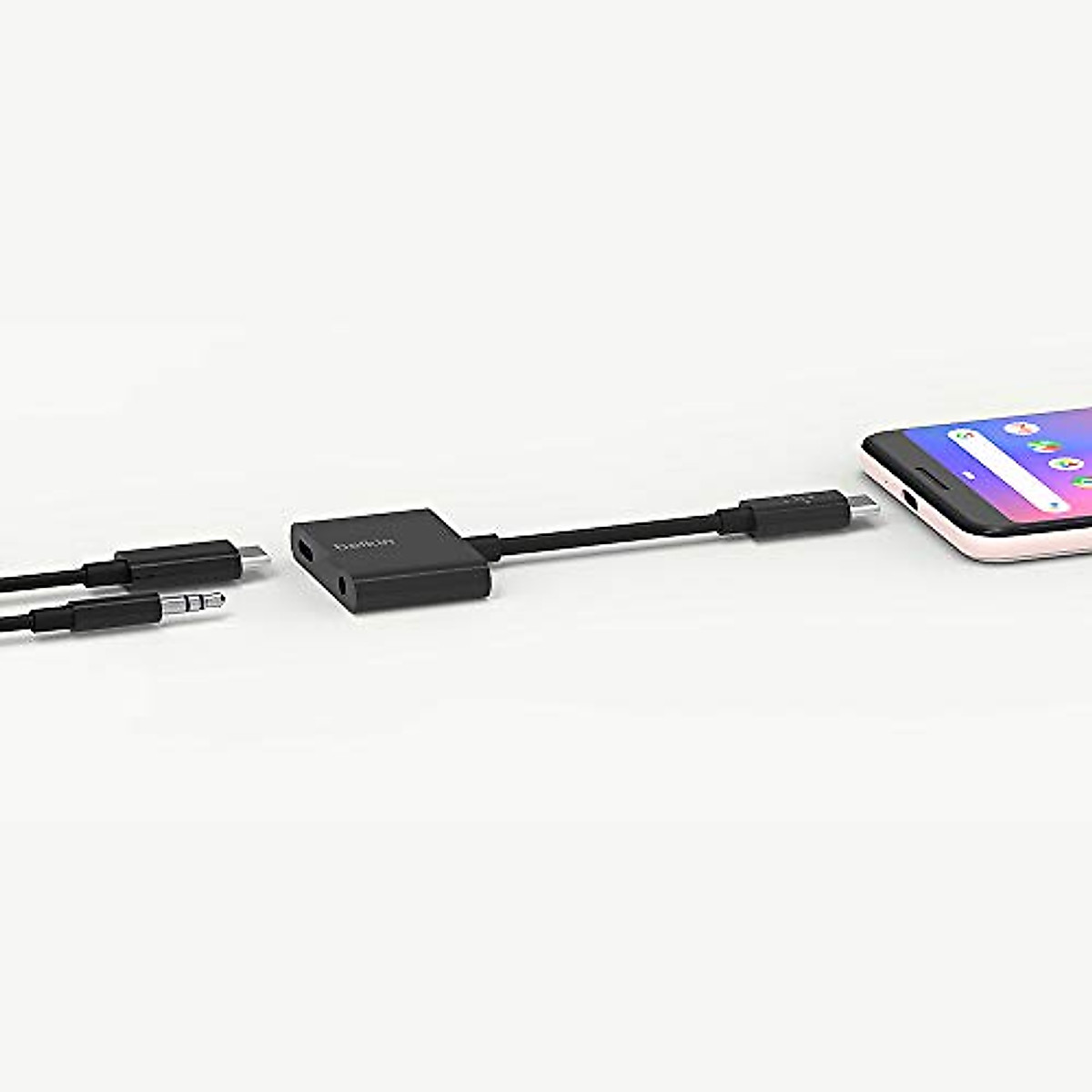 Belkin RockStar 3.5mm Audio + USB-C Charge Adapter (USB-C Audio Adapter for Note10, Pixel 3, Pixel 3XL, Ipad Pro and More)