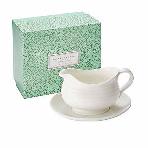 Portmeirion Sophie Conran White Gravy Boat and Stand