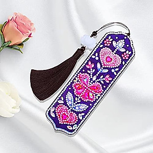 Diamond Painting Bookmarks - Inegovin DIY Bookmark Diamond Painting Set, Special-Shaped Diamond Art Bookmark with Tassel Crystal Diamond Dots for Adult Students (2 PCS)